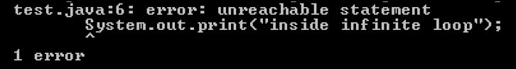 Unreachable Statement Error In Java